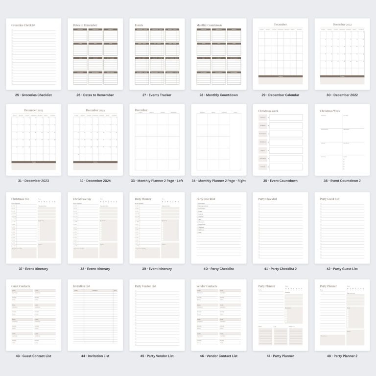 Christmas Planner Canva Template PLR