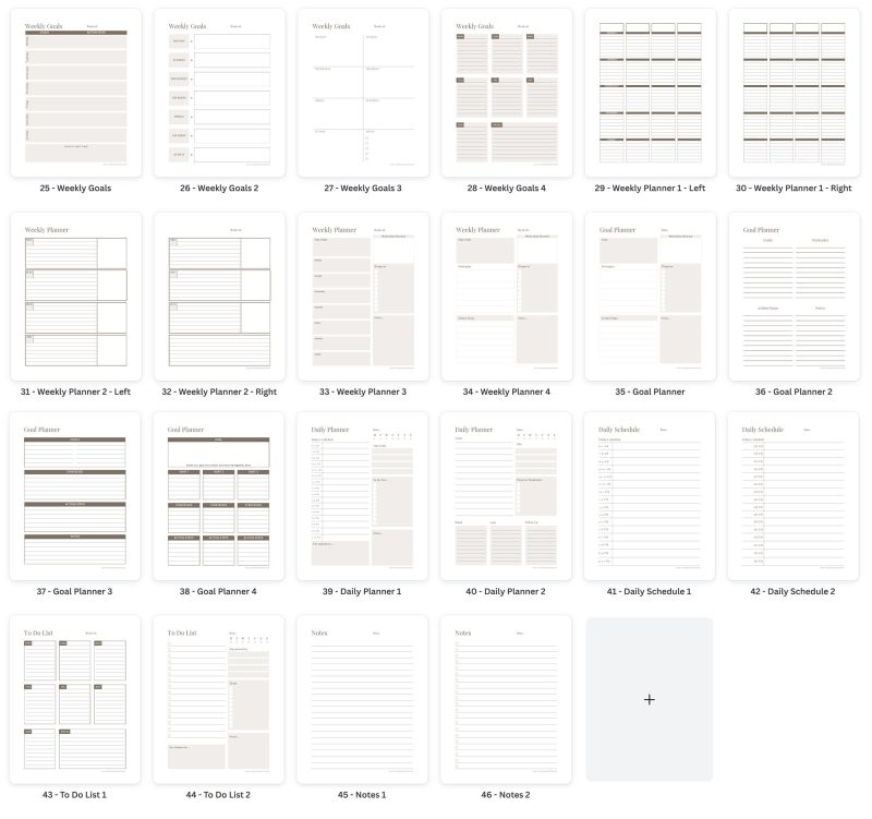 Goal Planner Template Canva PLR