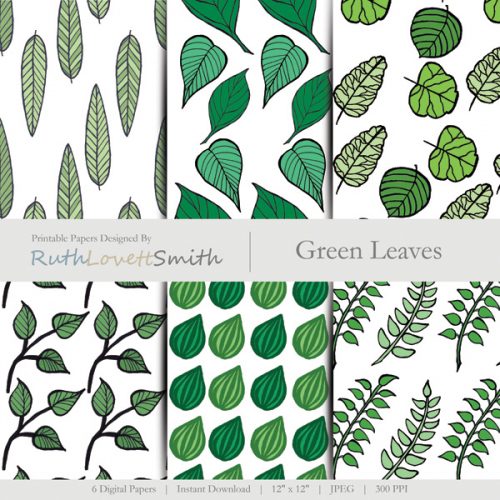 Green Leaves Digital Paper