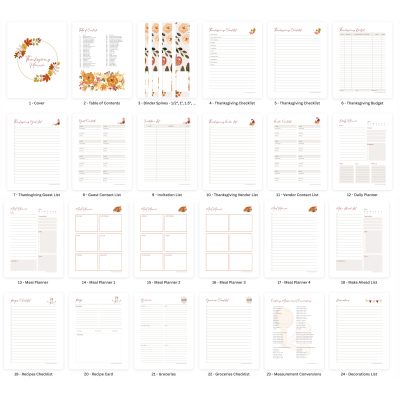 Printable Thanksgiving Planner and Template Canva
