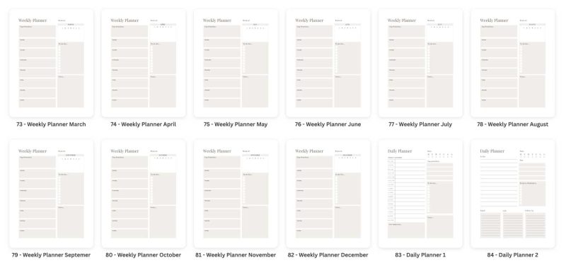 Undated Planner Template Canva PLR