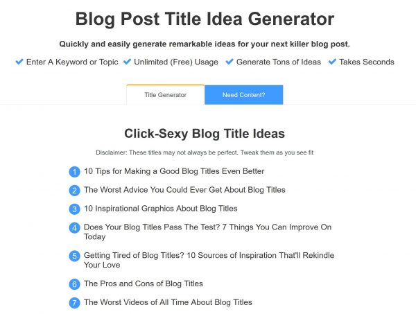 Try a Blog Title Generator for Crazy Clickable Blog Titles